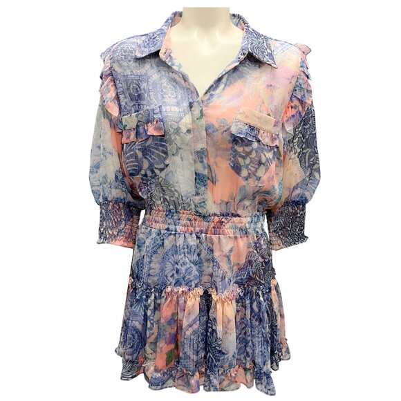 Misa Los Angeles | Dresses | Misa Los Angeles Blue Multi Printed ...